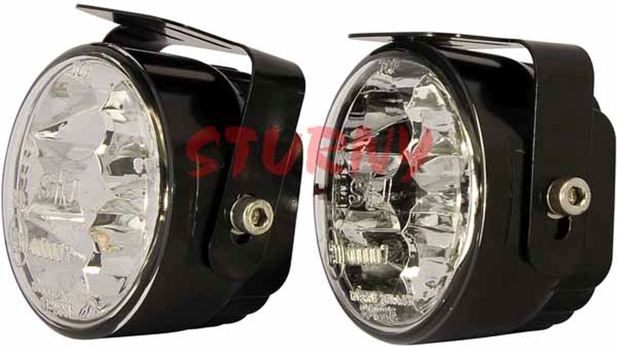 Jeu de Feux Diurnes DRL Ronds Universels à 4 LEDs Blanches HighPower 6000K