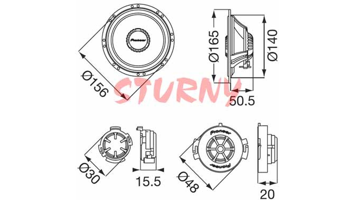 PIONEER Haut-Parleur 2 voies séparées 17cm 200W TS-Q171C