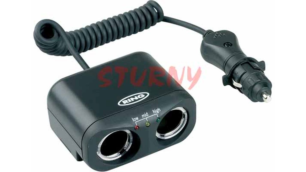 RING Multiprise double allume-cigare avec cordon
