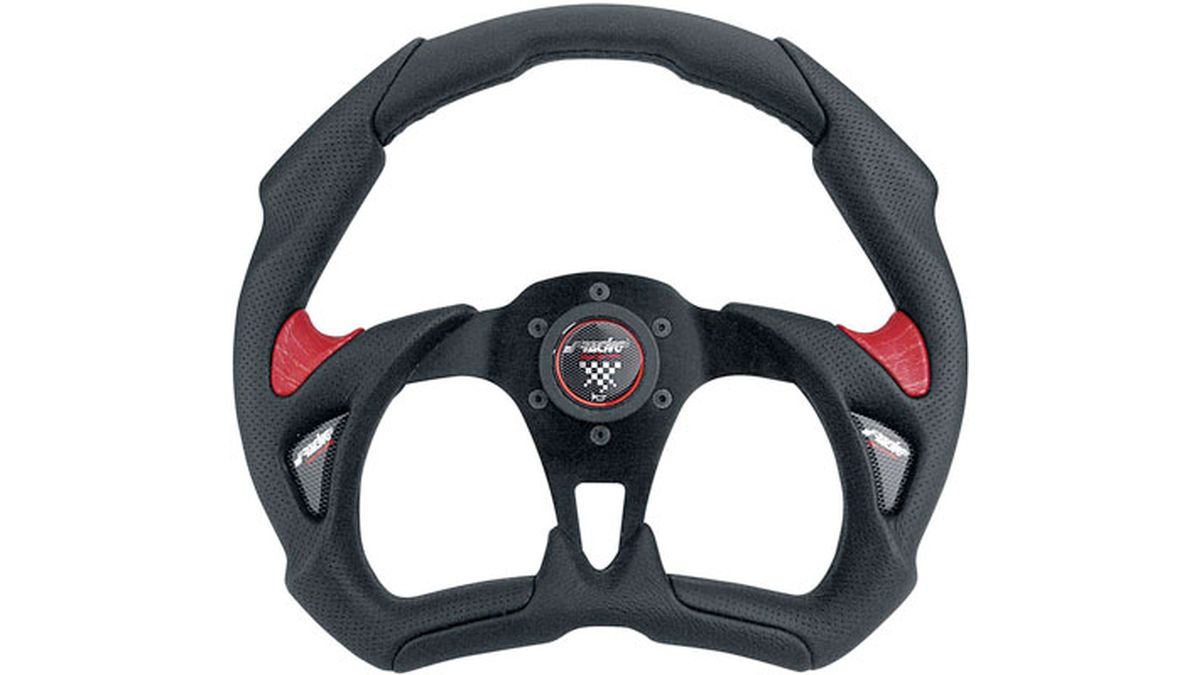 S-RACING Volant X5 PU diam. 350mm couleur noir/rouge